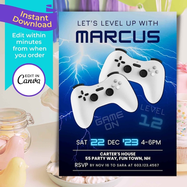 Level up Invitation - Etsy