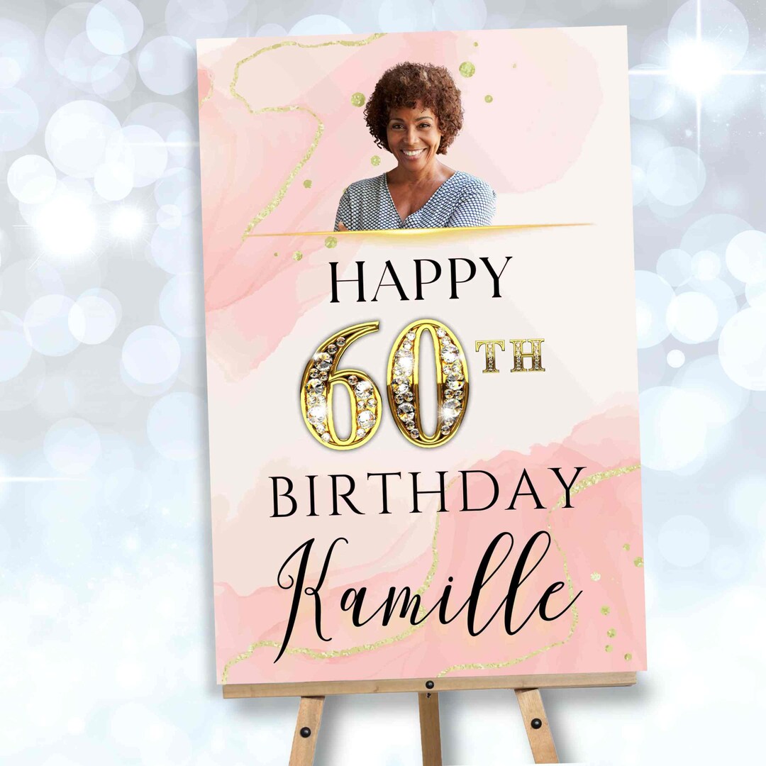 Welcome Sign for Woman's Birthday Party 60th Birthday Welcome Sign 60th ...
