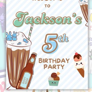 Root Beer Float Birthday Party Sign Printable Ice Cream Float Welcome ...