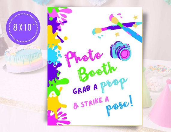 Painting Party Photo Booth Sign, Art Party Photo Booth Decorations ...