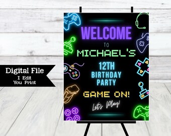 Video Game Themed Party Personalized Welcome Sign You - Etsy