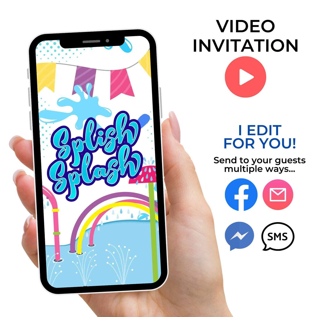 Splash Pad Birthday Party Invitation Girl Summer Party Invitation Water ...