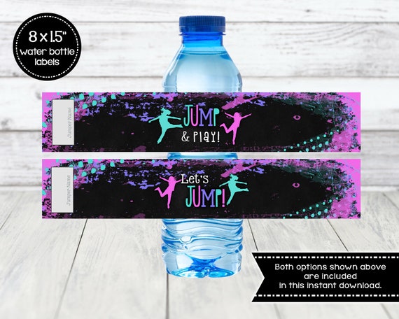 Water Bottle Labels for a Jump Party - Trampoline Birthday Party ...