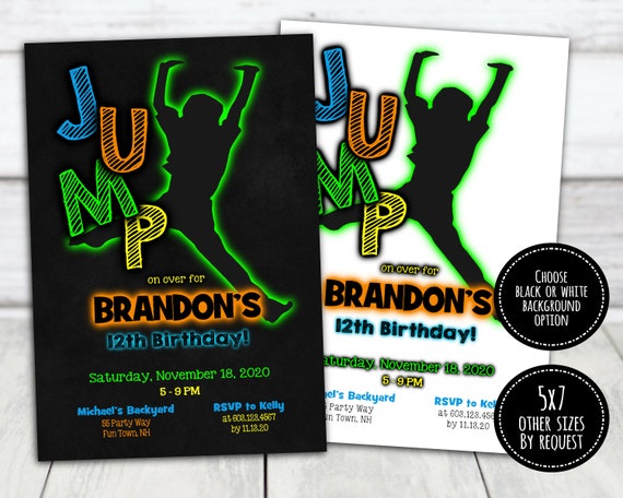 Printable Jump Birthday Party Invitation - Trampoline Party Invite - I ...
