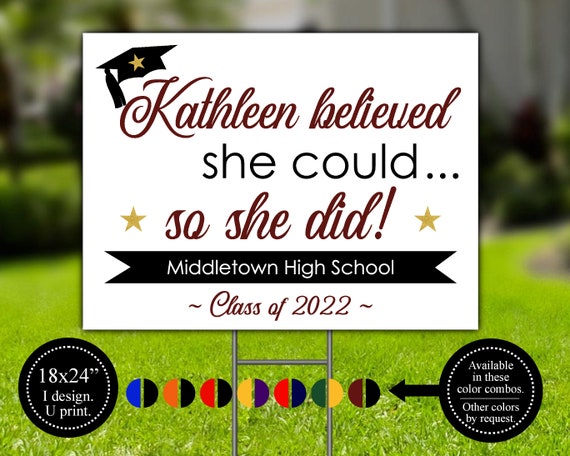 Middle School Graduation Yard Sign, College Graduation, 8th Grade ...