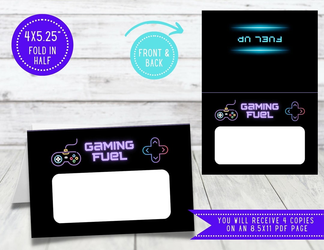 Gaming Party Food Labels Video Game Party Food Table Labels Game Truck ...