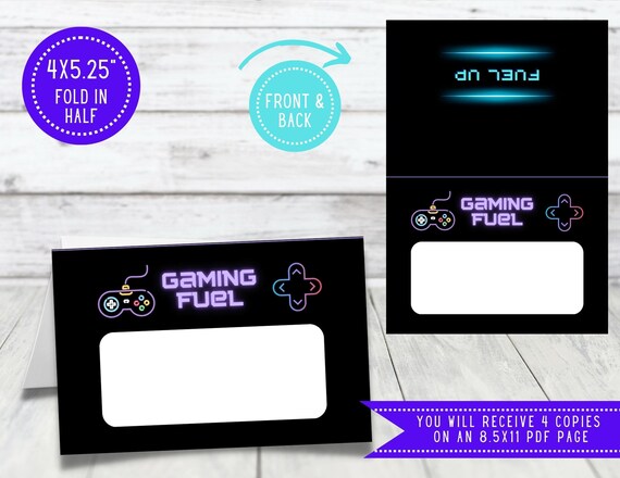 Gaming Party Food Labels, Video Game Party Food Table Labels, Game ...