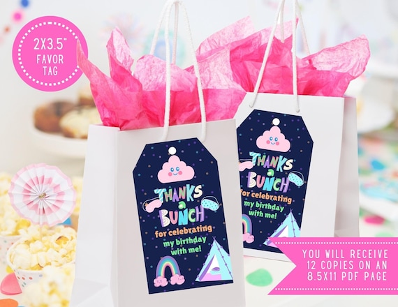 Birthday Party Sleepover Favor Tag - Gift Tags for Slumber Party ...
