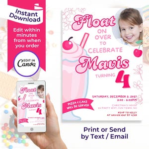 Soda Pop Float Birthday Party Invitation Template for Fruity Soda Float ...