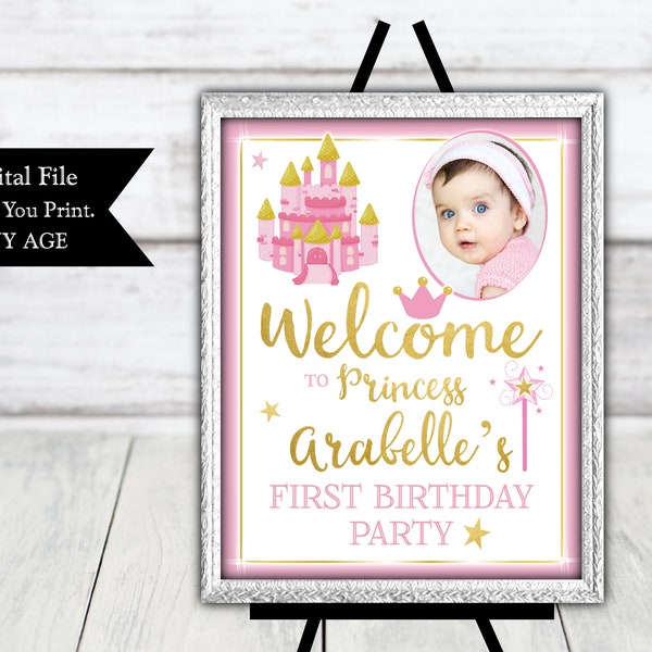 1st Birthday Welcome Sign With Photo - Etsy