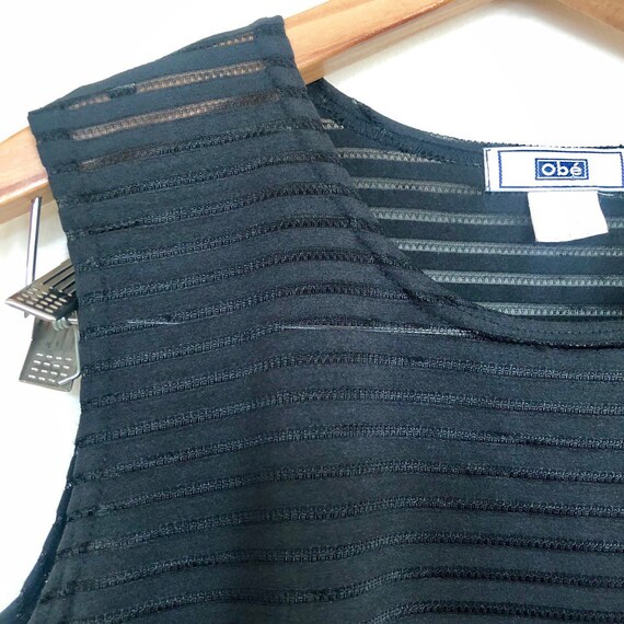 90s-Y2K Obe Black Sheer Club Kid E-Girl Sleeveless Top - Gem