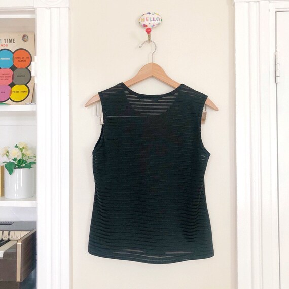 90s-Y2K Obe Black Sheer Club Kid E-Girl Sleeveless Top - Gem
