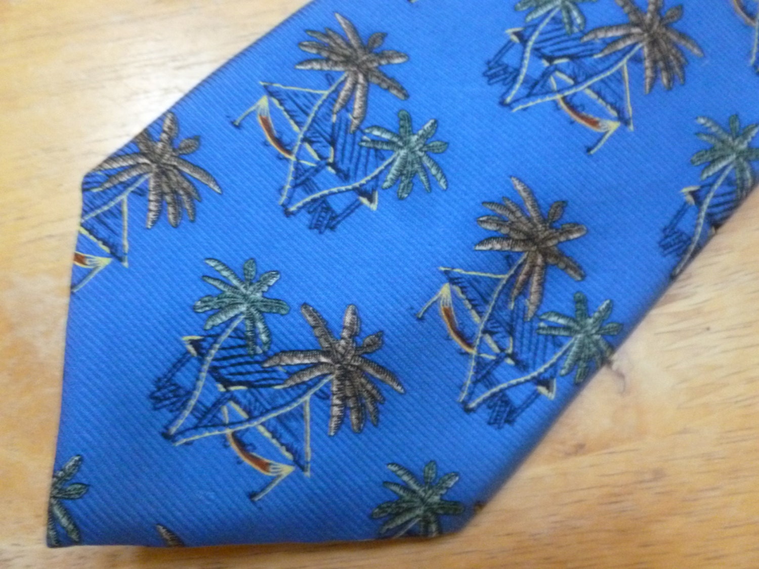 Vtg Tango Tropicals Palm Trees Blue Silk Necktie Made in USA | Etsy