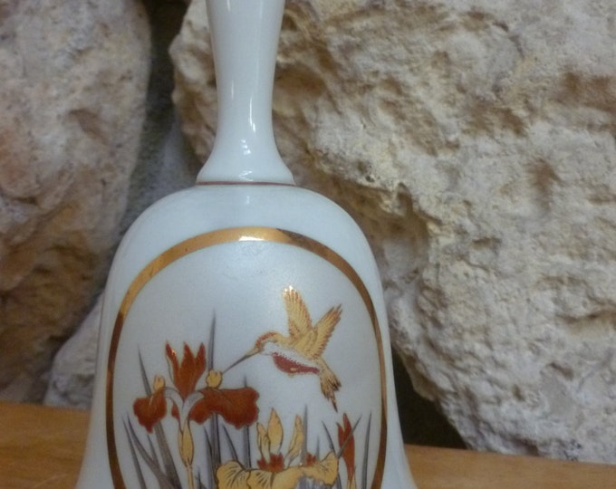 Chokin Hummingbird Bell Gold Trim - Etsy