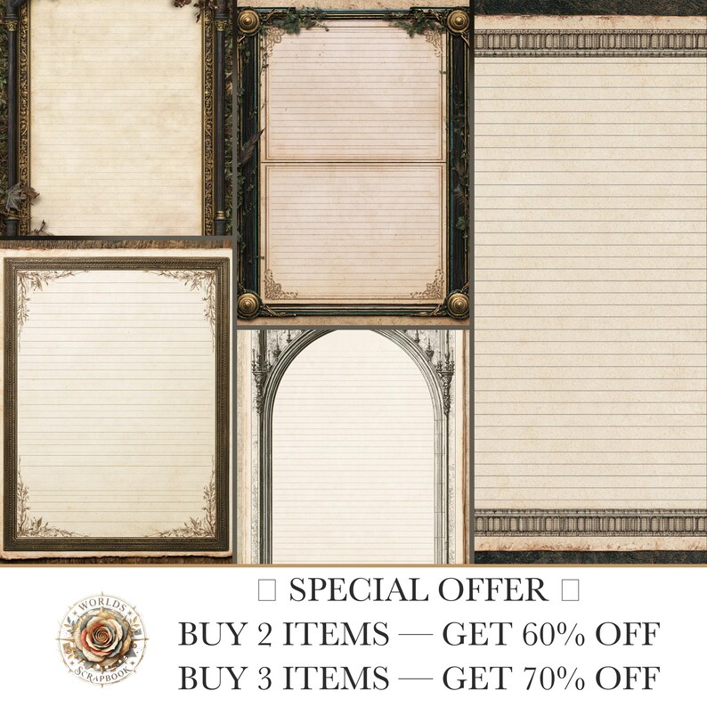 Arcane Study Junk Journal Pages, Blank Vintage Scrapbook Paper ...
