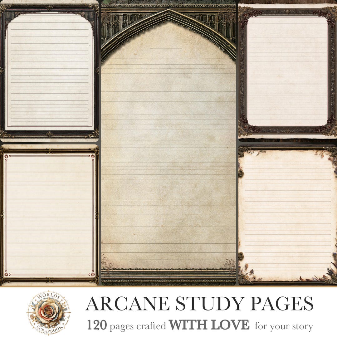 Arcane Study Junk Journal Pages, Blank Vintage Scrapbook Paper ...