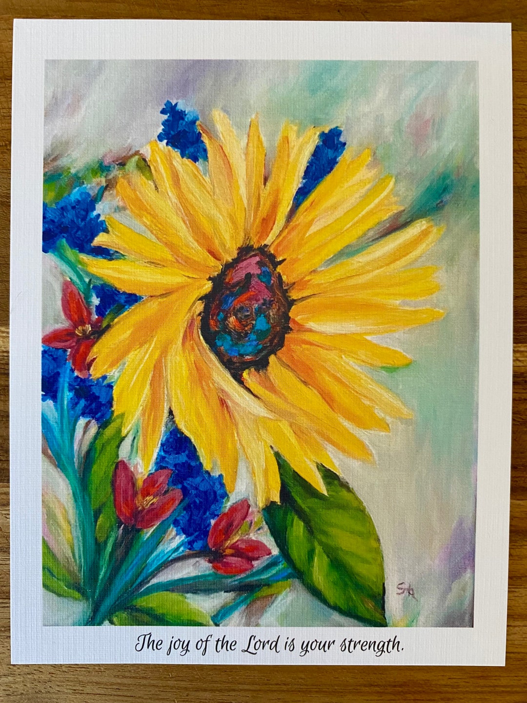 Sunny Sunflower Encouragement Print Collectible to Add to a Card or ...