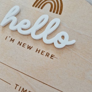 Hello World Sign, Baby Announcement, Hello World Wooden Sign, Baby ...