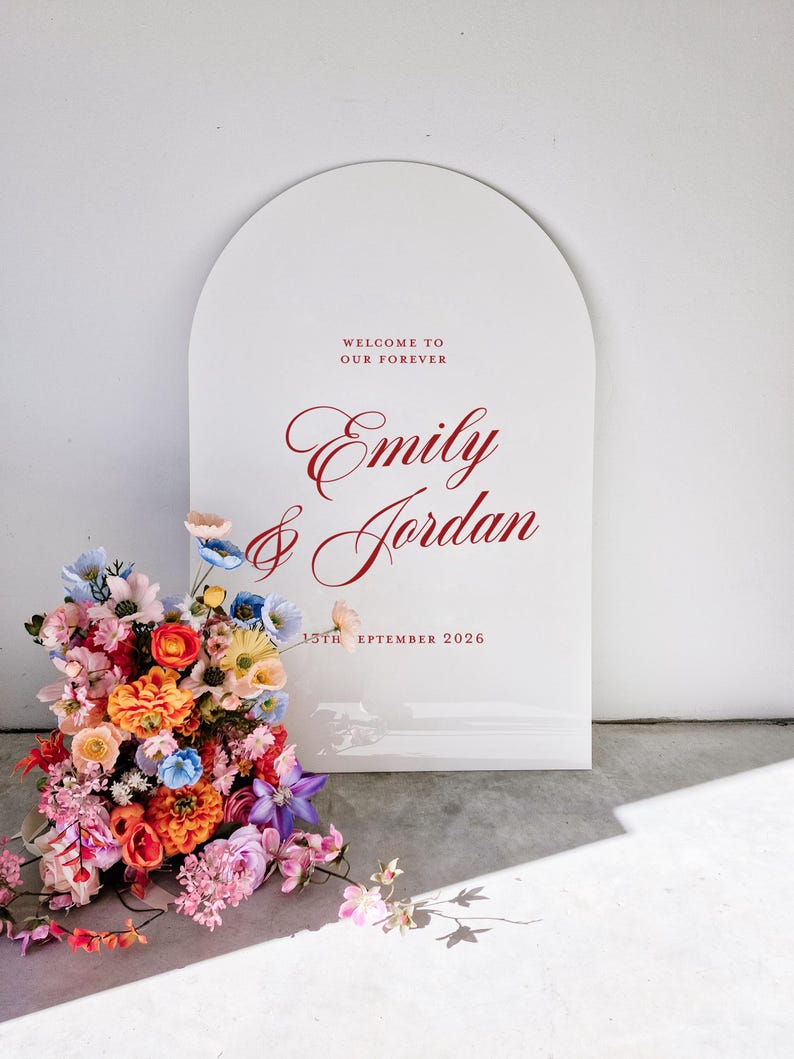 Arch Acrylic Wedding Welcome Sign, Personalized Event Signage - Etsy UK