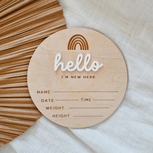 Hello World Sign, Baby Announcement, Hello World Wooden Sign, Baby ...