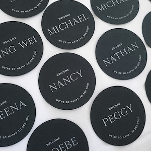 PRINTED Place Card Wedding, Place Card Name, Round Place Cards, Wedding ...