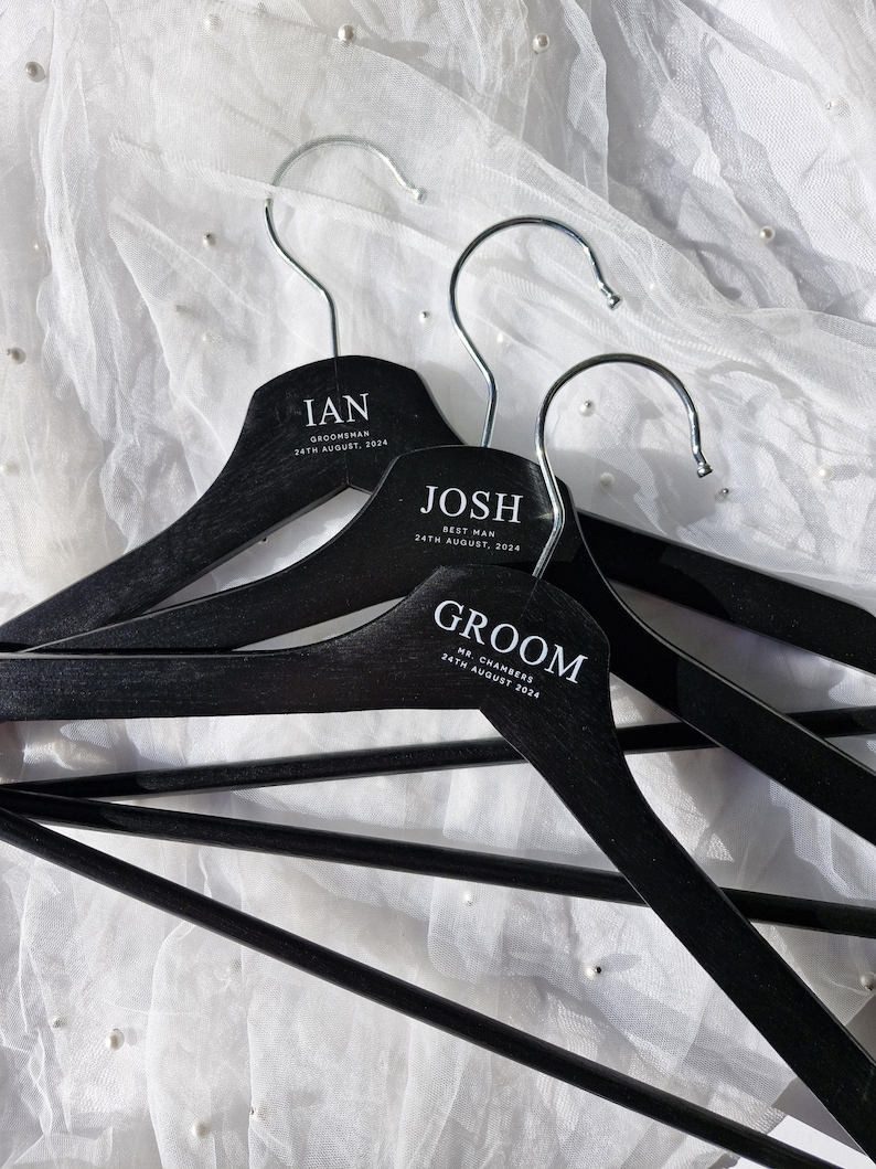 Personalized Black Groomsman Hanger, UV Printed Name - Etsy Australia