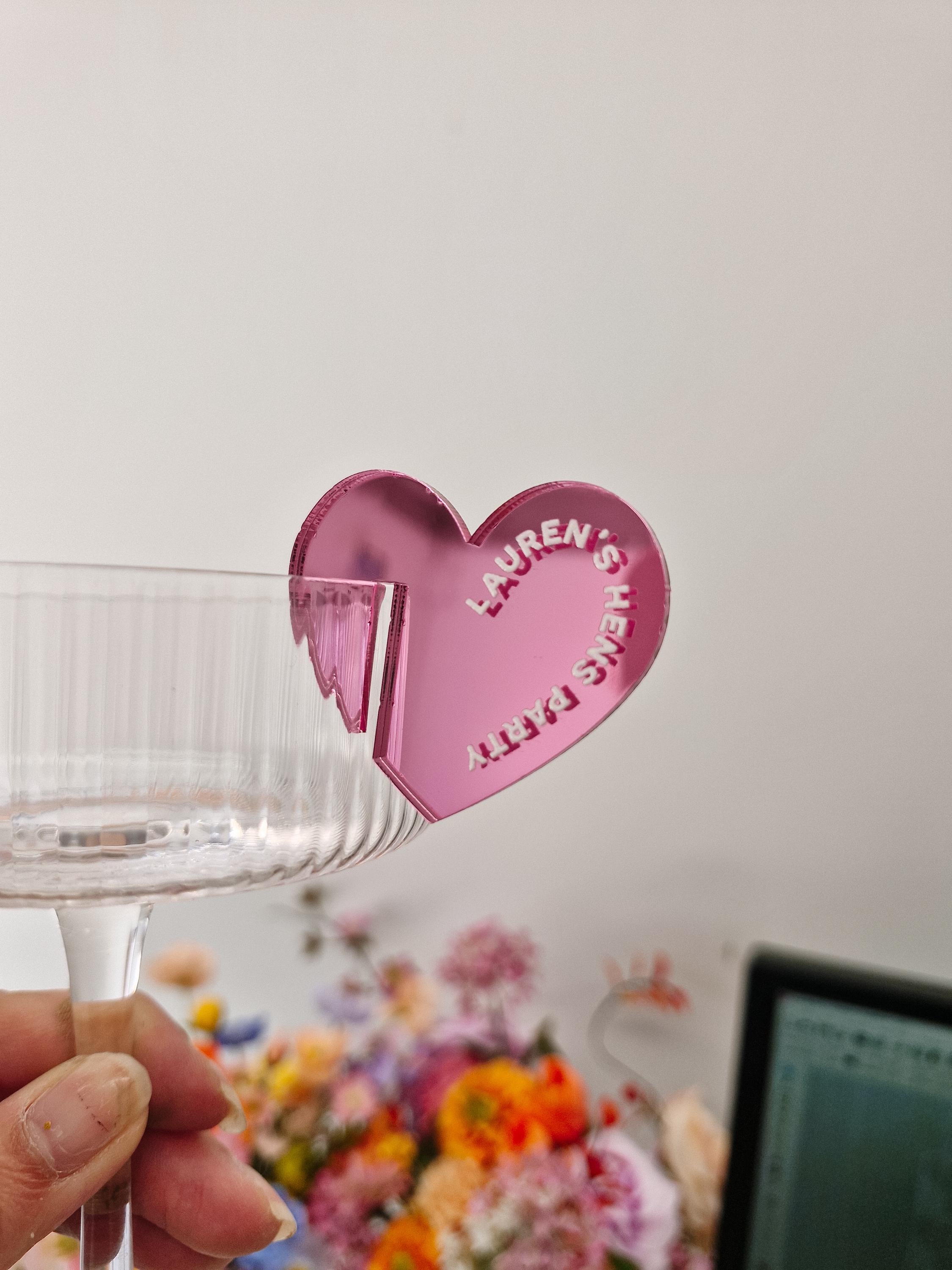 Heart Drink Tags, Drink Tags Hens Party, Wedding Drink Tags, Party ...