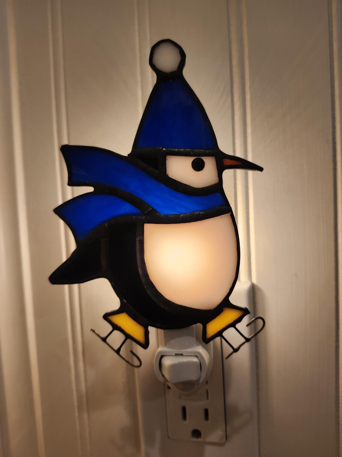Ice Skating Penguin Night Light - Etsy
