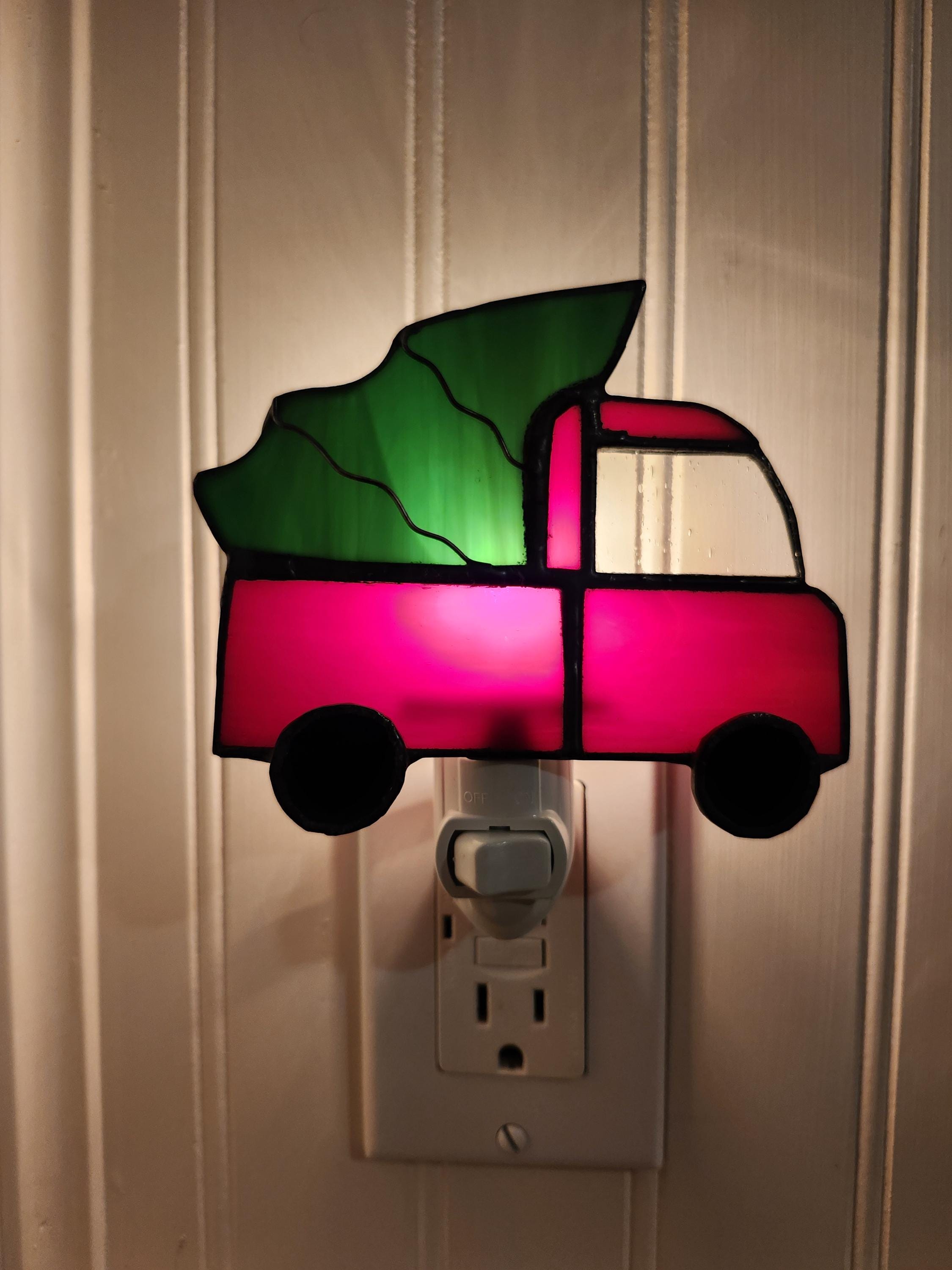 Farm Truck and Christmas Tree Night Light - Etsy