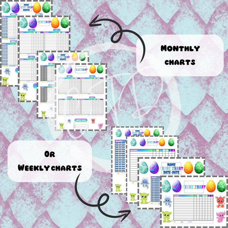 Dragon Chore Charts - Etsy