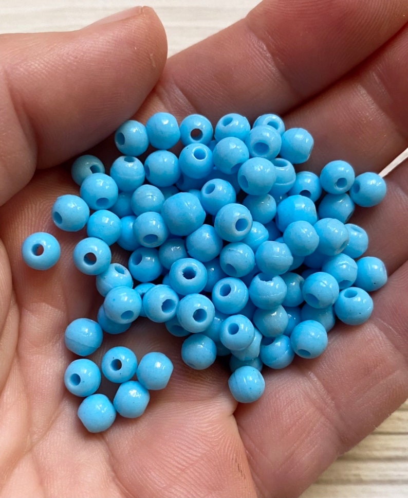 Vintage Opaque Blue Glass Beads - Etsy