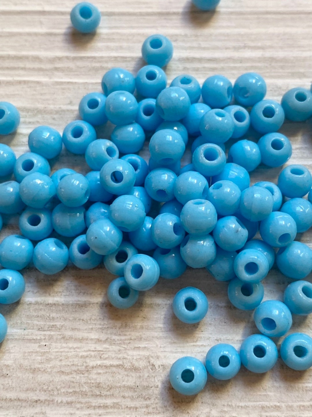 Vintage Opaque Blue Glass Beads - Etsy
