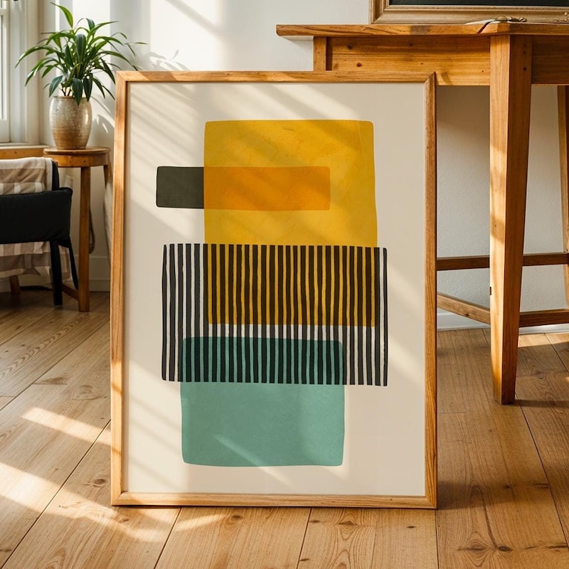 Yellow and Gray Wall Art - Etsy