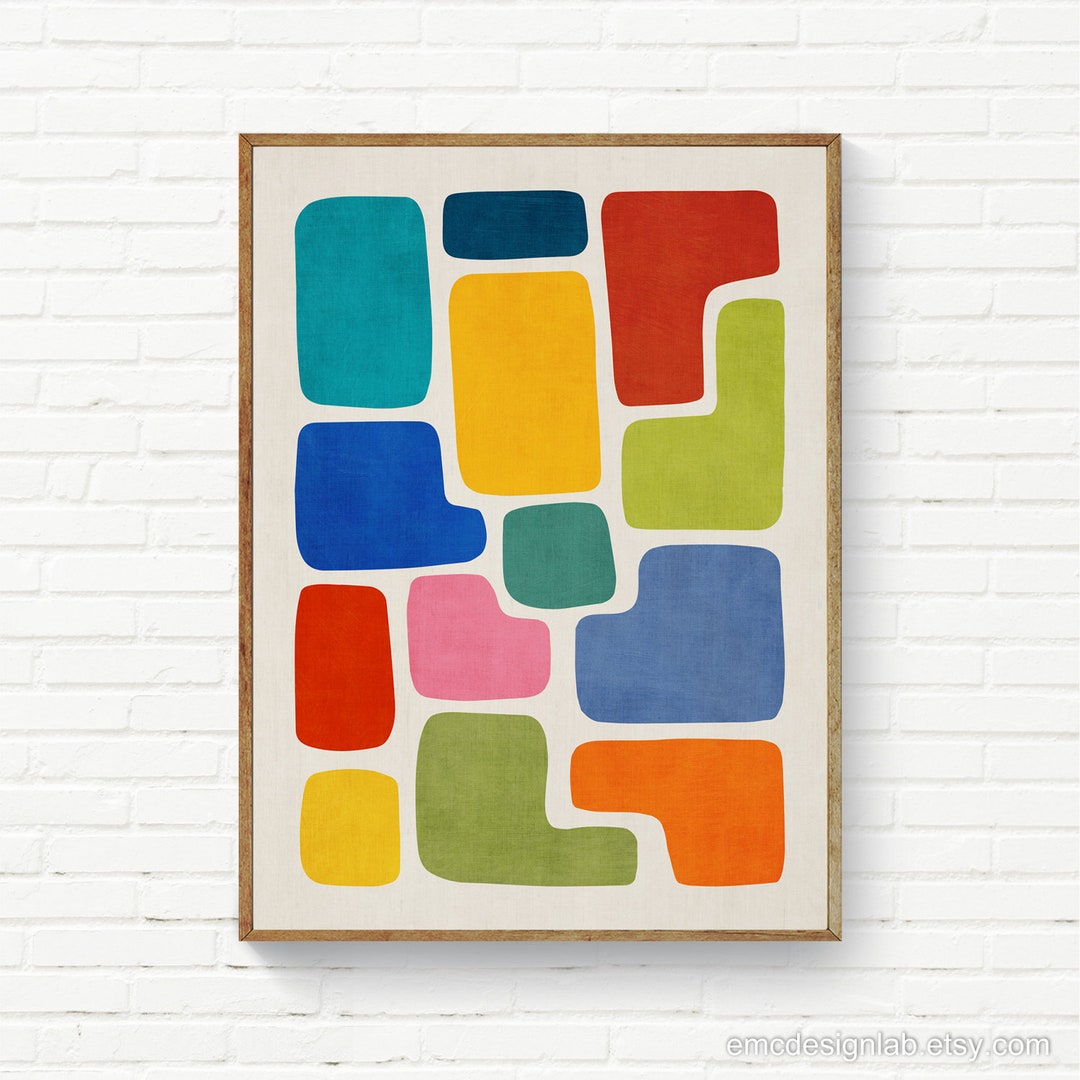 Large Wall Art Bright Colors Kids Room Modern Original Art Print Living ...