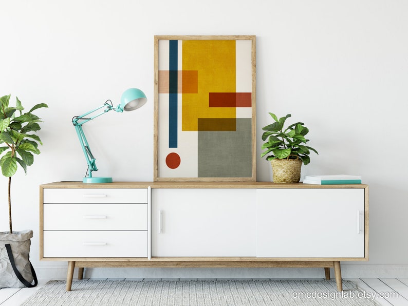 Geometric MCM Wall Art Abstract Geometric Print 18x24 | Etsy