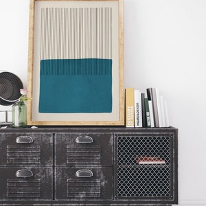 Teal Wall Art Print Vertical Lines Color Block Modern Minimalist Wall ...