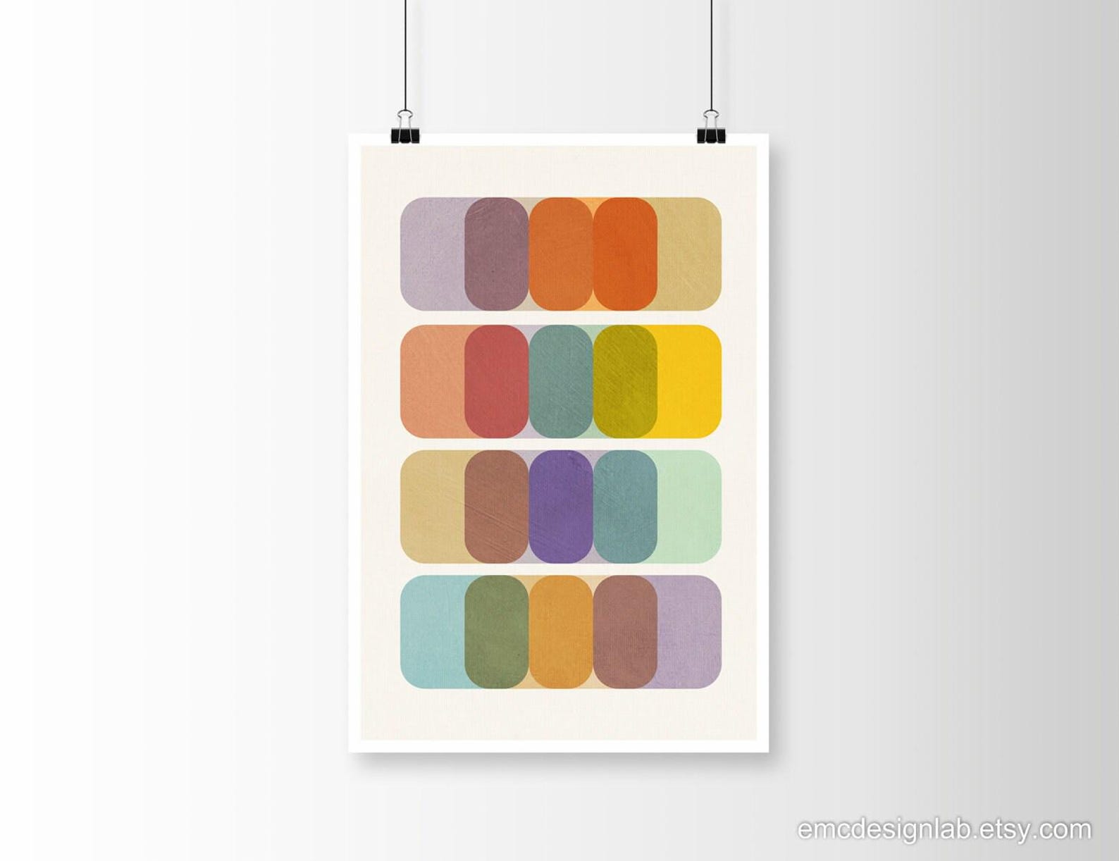 Mid-century Modern Colorful Wall Art, MCM Nursery Print. Colorful Decor ...