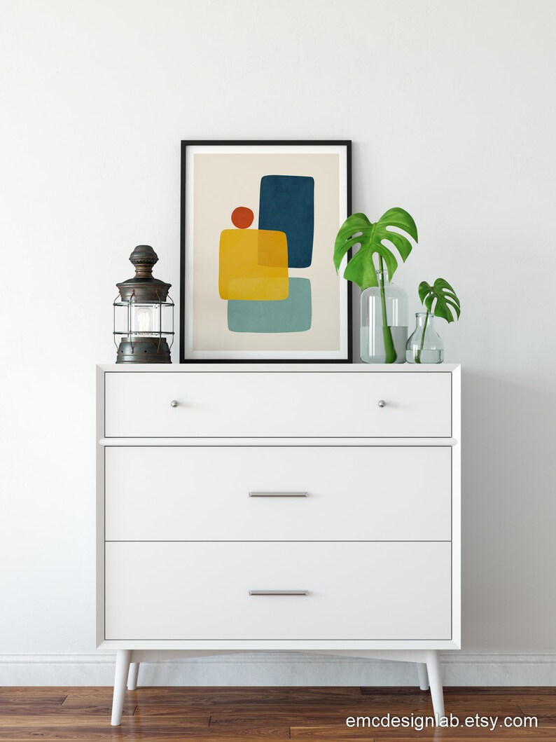 Colorful MCM Wall Art Modern Abstract Print Mid-century - Etsy