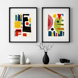Colorful Bold Abstract Art Set of 2 Print Unique Painting Canvas Wall ...