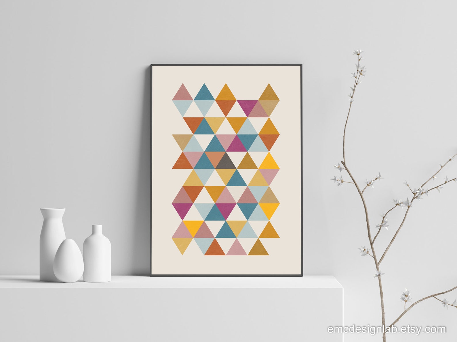 Colorful Triangle Wall Art Nursery Decor Playroom Wall Art - Etsy
