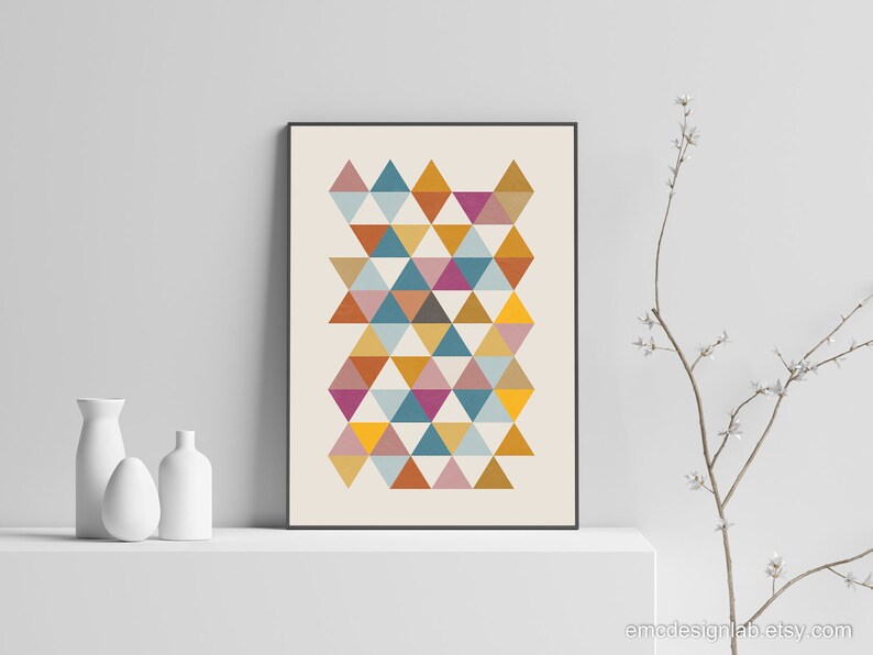 Colorful Triangle Wall Art Nursery Decor Playroom Wall Art - Etsy