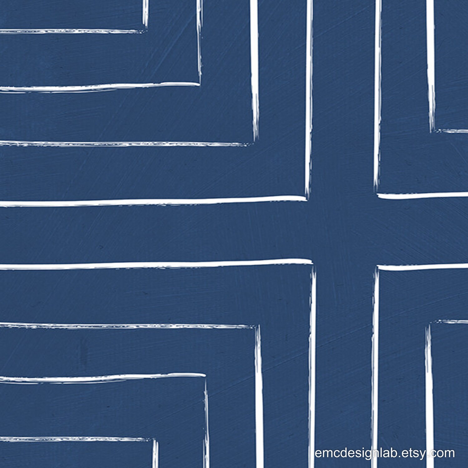 Blue & White Set of 2 Prints / Original Abstract Geometrical | Etsy