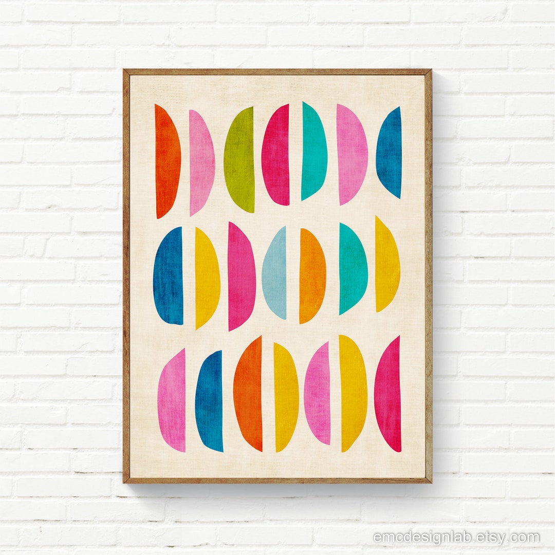 Bright Vibrant Colorful Wall Art Modern Rich Color Rich Texture ...