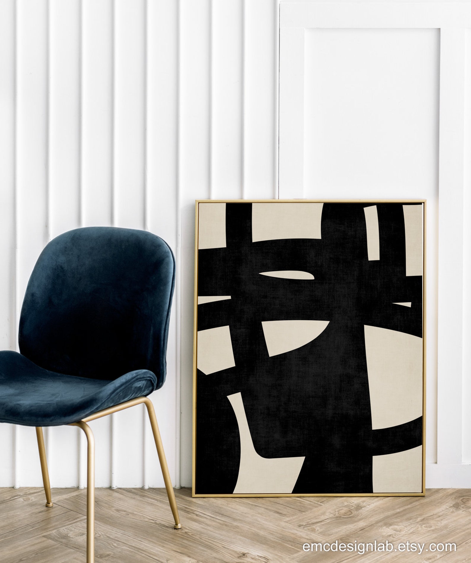 Black Bold Modern Wall Art Print, Exclusive Digital Painting Artwork ...