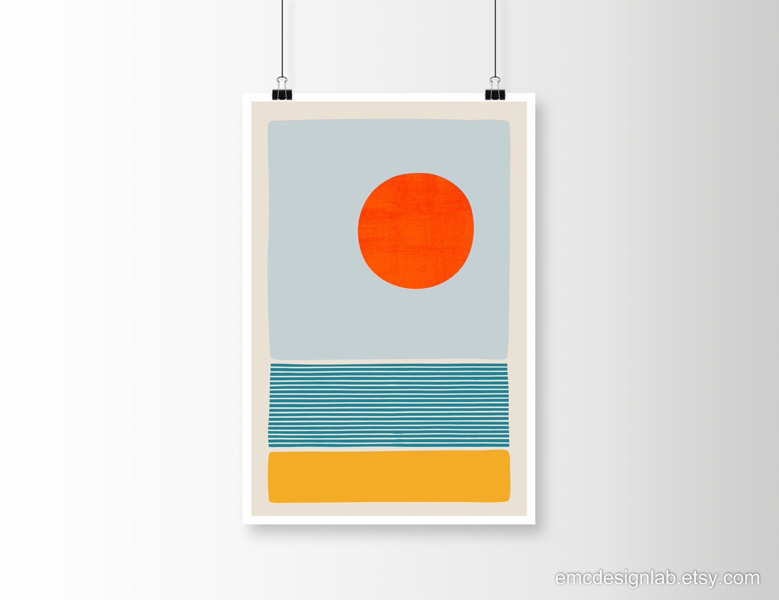 Abstract Landscape, Sun Sea Shore Beach Print, Marine Art, Beach House ...