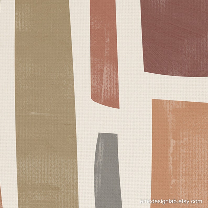 Rectangular Abstract Wall Art Rectangular Organic Shapes | Etsy