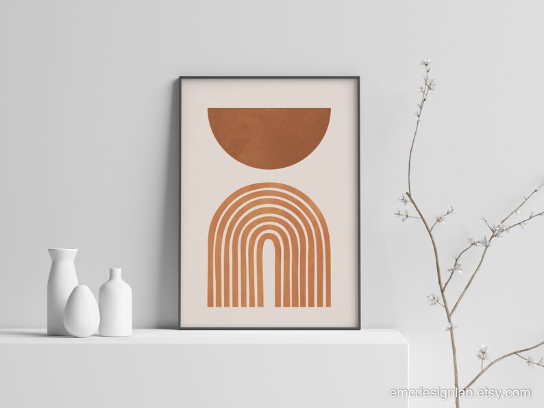 Burnt Orange Arches Wall Art Minimalist Terracotta Arches - Etsy