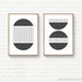 Minimalist Digital Woodblock Print, Black & White Print, Geometric ...