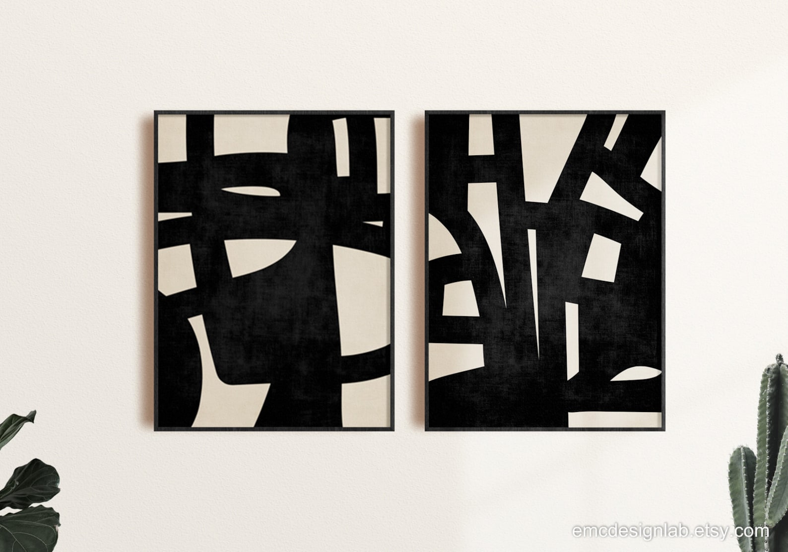 Black Bold Modern Wall Art Print, Exclusive Digital Painting Artwork ...