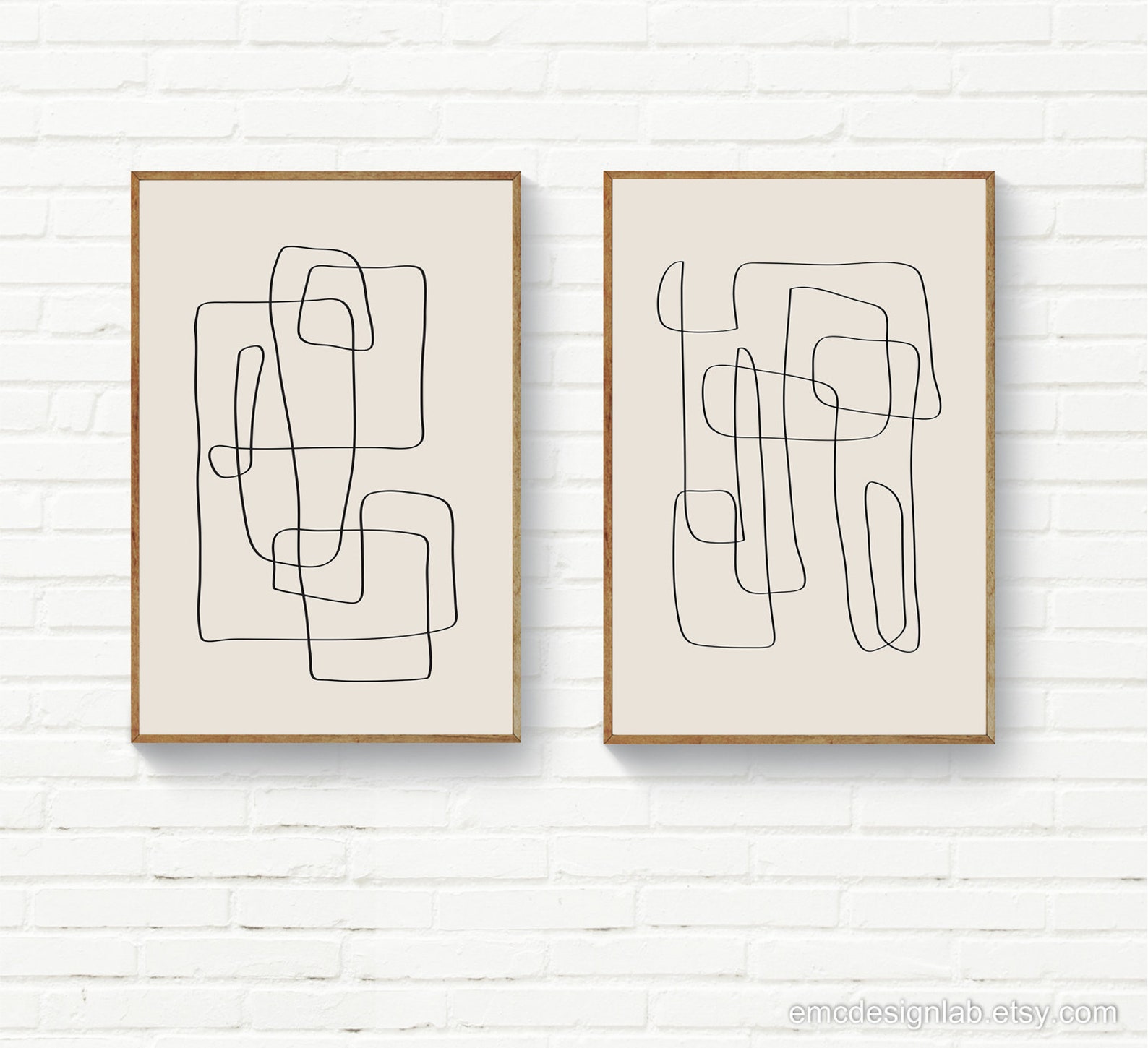 Minimalist Wall Art Original Line Art Abstract Print Line | Etsy